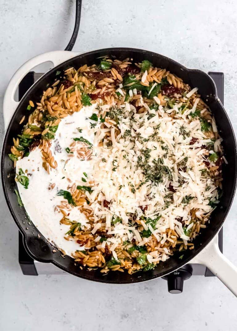 Creamy Tuscan Orzo Pasta - It Starts With Good Food