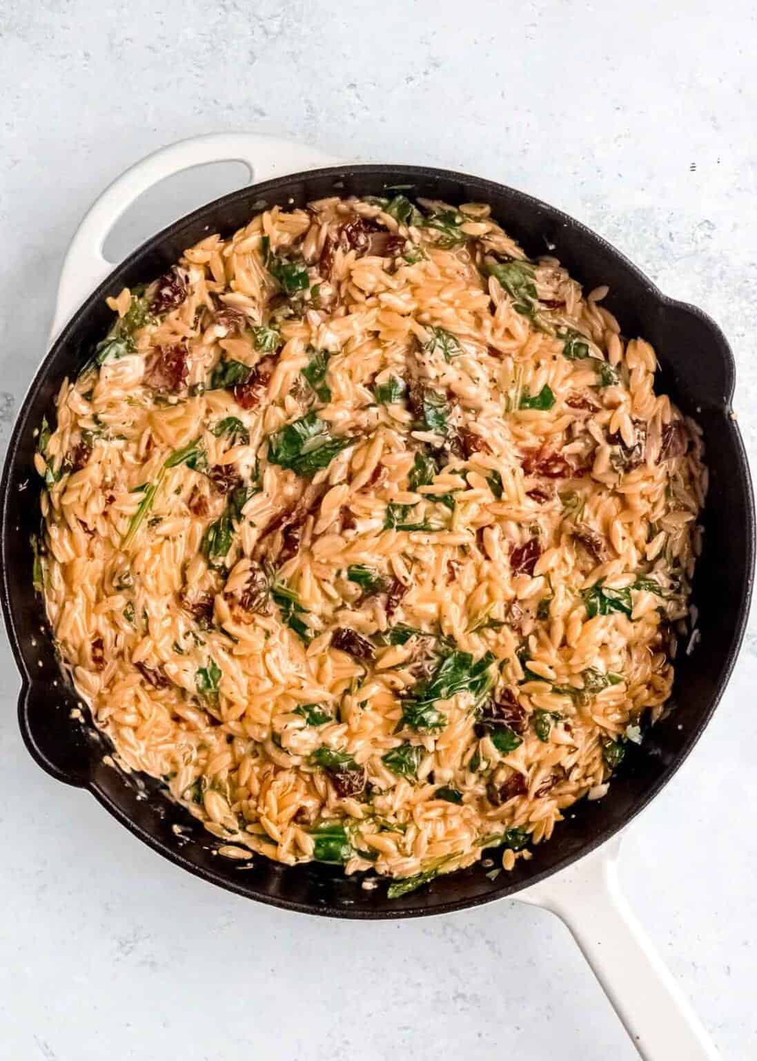 Creamy Tuscan Orzo Pasta - It Starts With Good Food