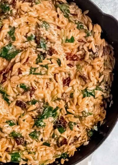 Creamy Tuscan Orzo Pasta - It Starts With Good Food